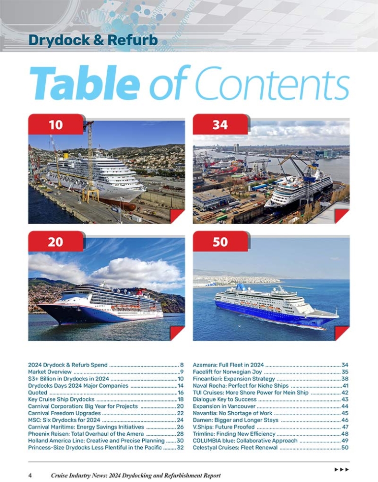 2024 Drydocking and Refurbishment Report – Cruise Industry News