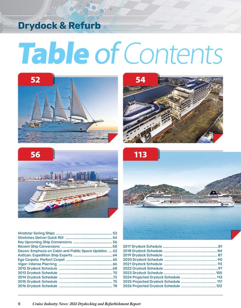 2024 Drydocking and Refurbishment Report – Cruise Industry News